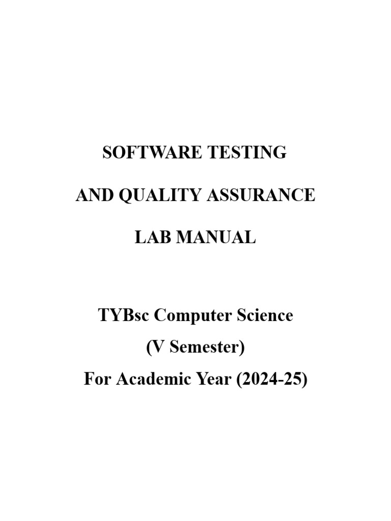Software Testing Lab Manual for CS Students | PDF