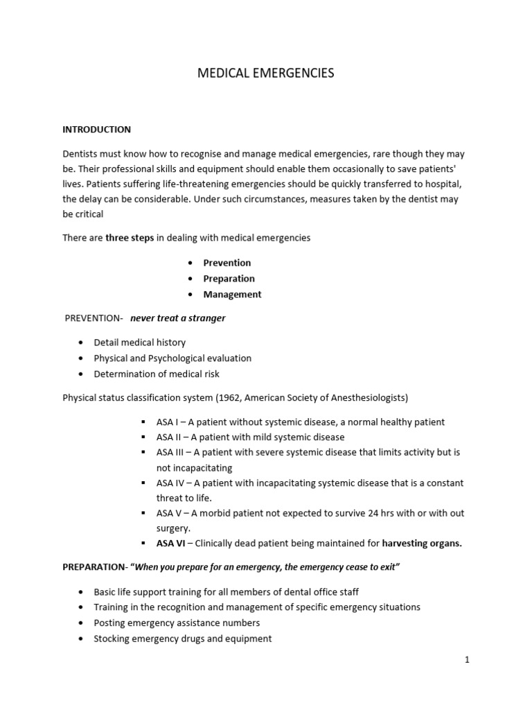 Medical Emergencies | PDF