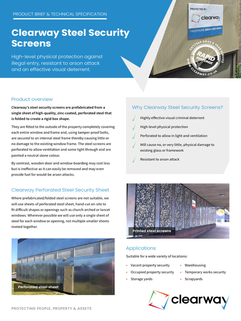 Clearway PBTS Steel Security Screens | PDF | Window | Building Engineering