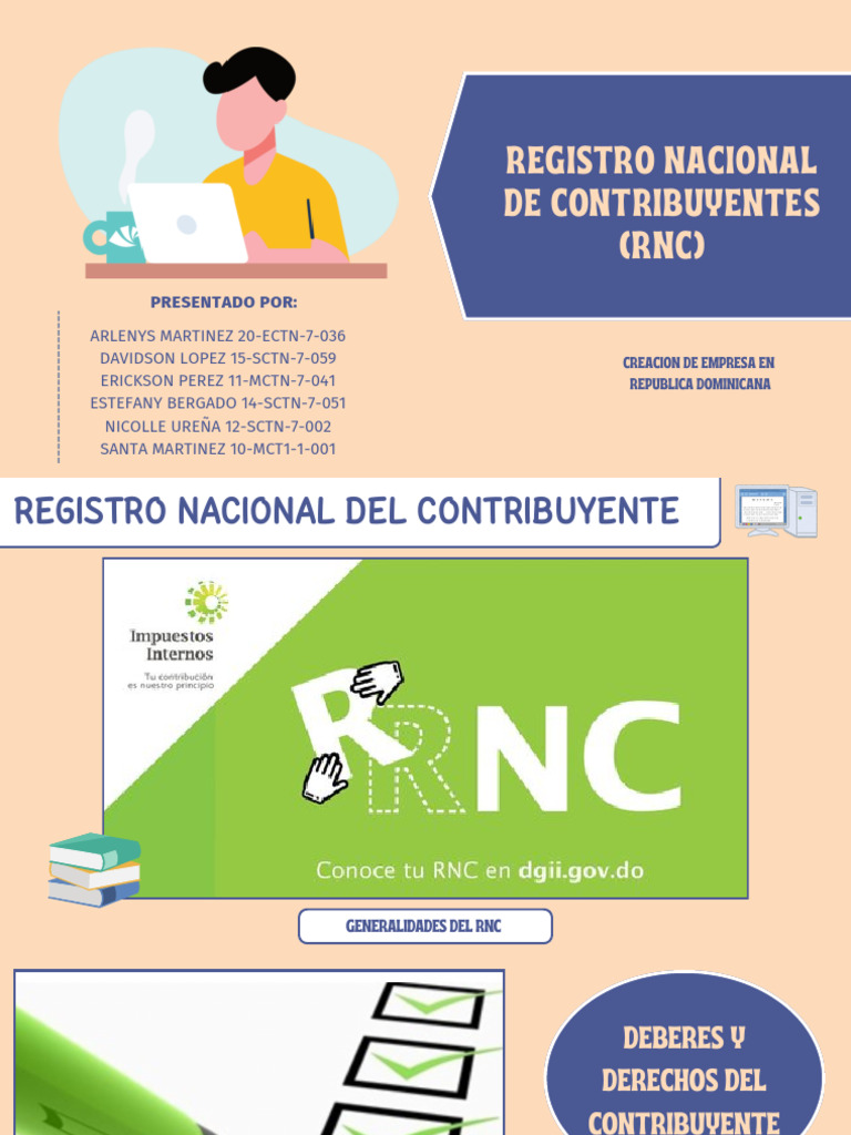Registro Nacional de Contribuyentes (RNC) : Presentado Por | PDF