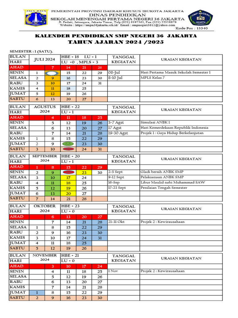 Kaldik SMP 36 TA 2024 2025 | PDF