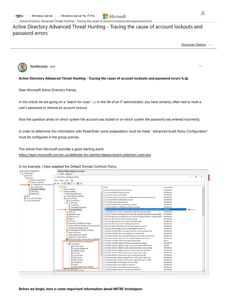 Active Directory Advanced Threat Hunting - Tracing The Cause of Account Lockouts and Password ...