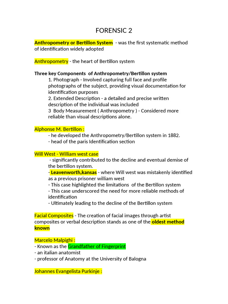 Forensic 2 Prelim | PDF