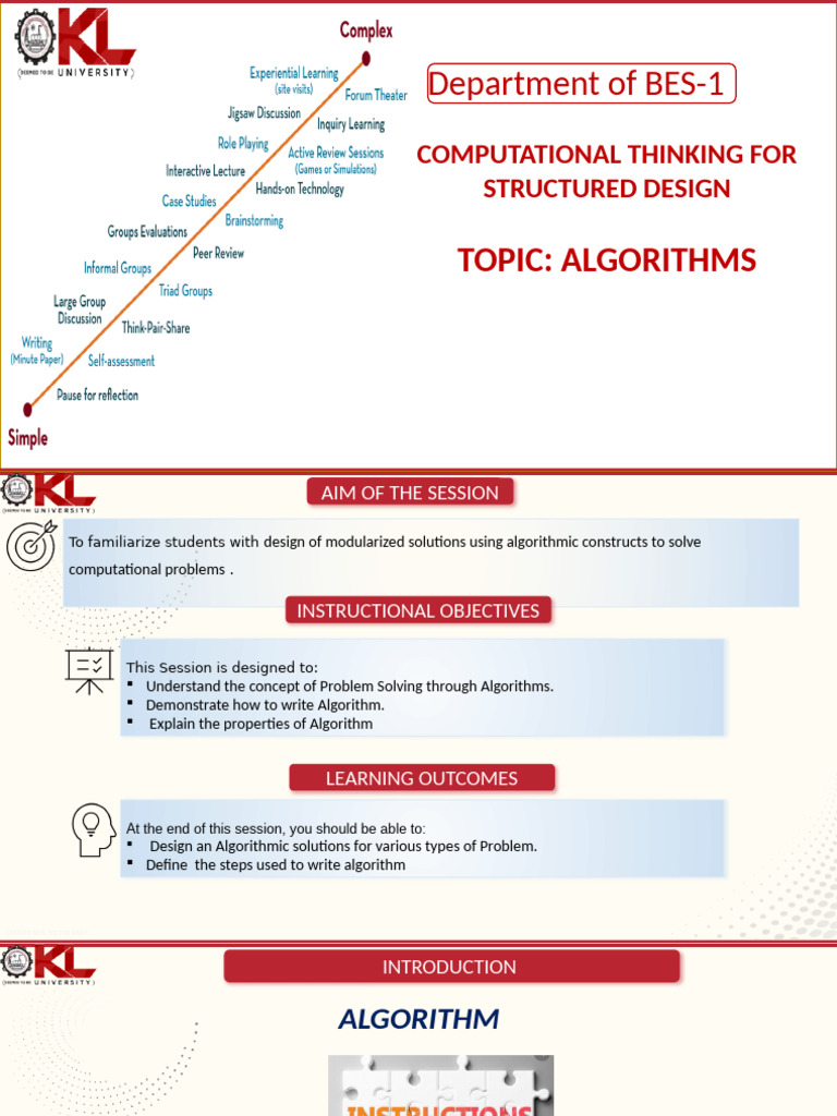 Session 1&2 - Algorithms | PDF