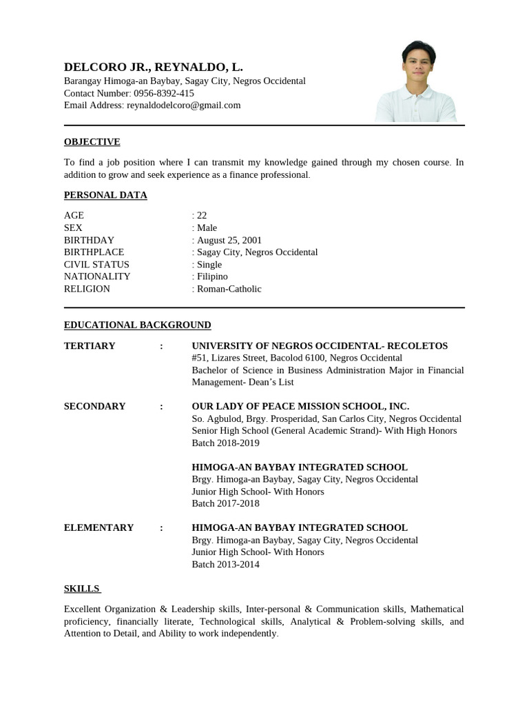 Ojt Resume Mmsu | PDF