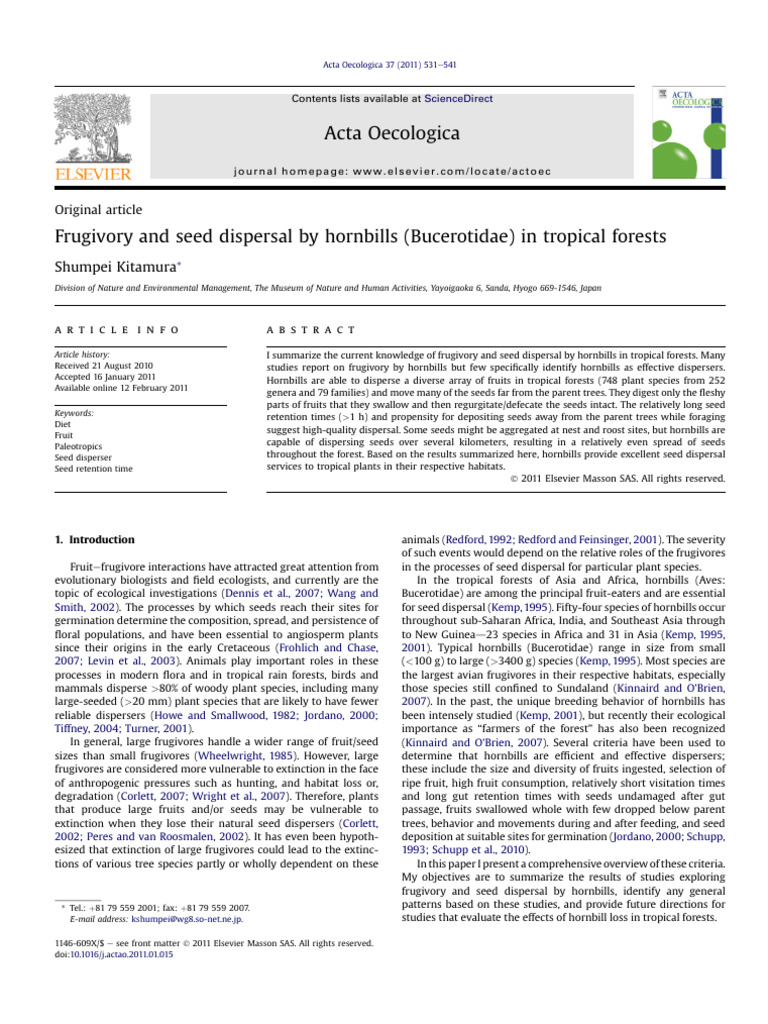 Acta Oecologica: Shumpei Kitamura | PDF