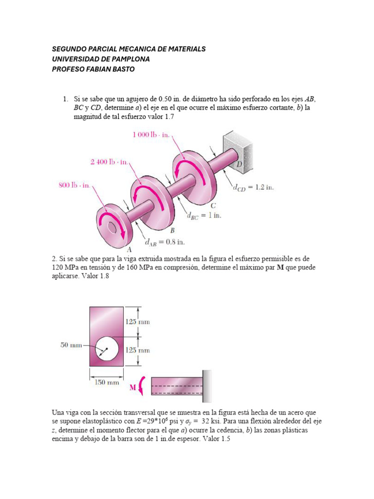 Segundo Parcial Mecanica de Materials | PDF