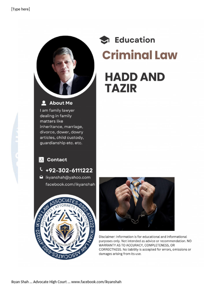 Hadd and Tazir | PDF | Crimes | Social Science