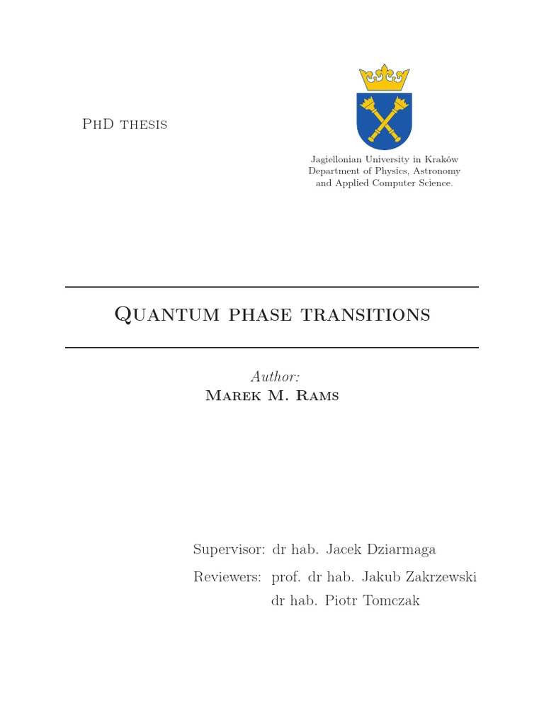 Quantum Phase Transitions | PDF