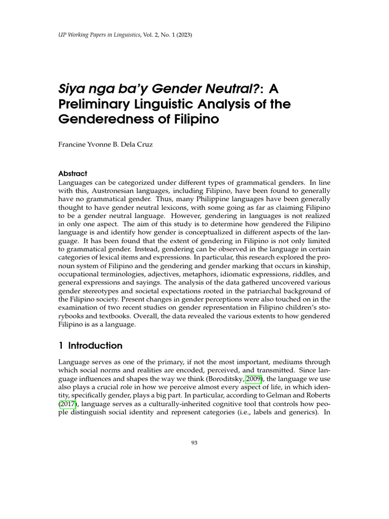 13 Siya Nga Ba - y Gender Neutral | PDF