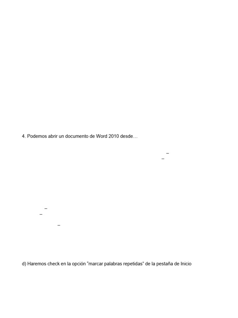 Preguntas de Word 2010 | PDF
