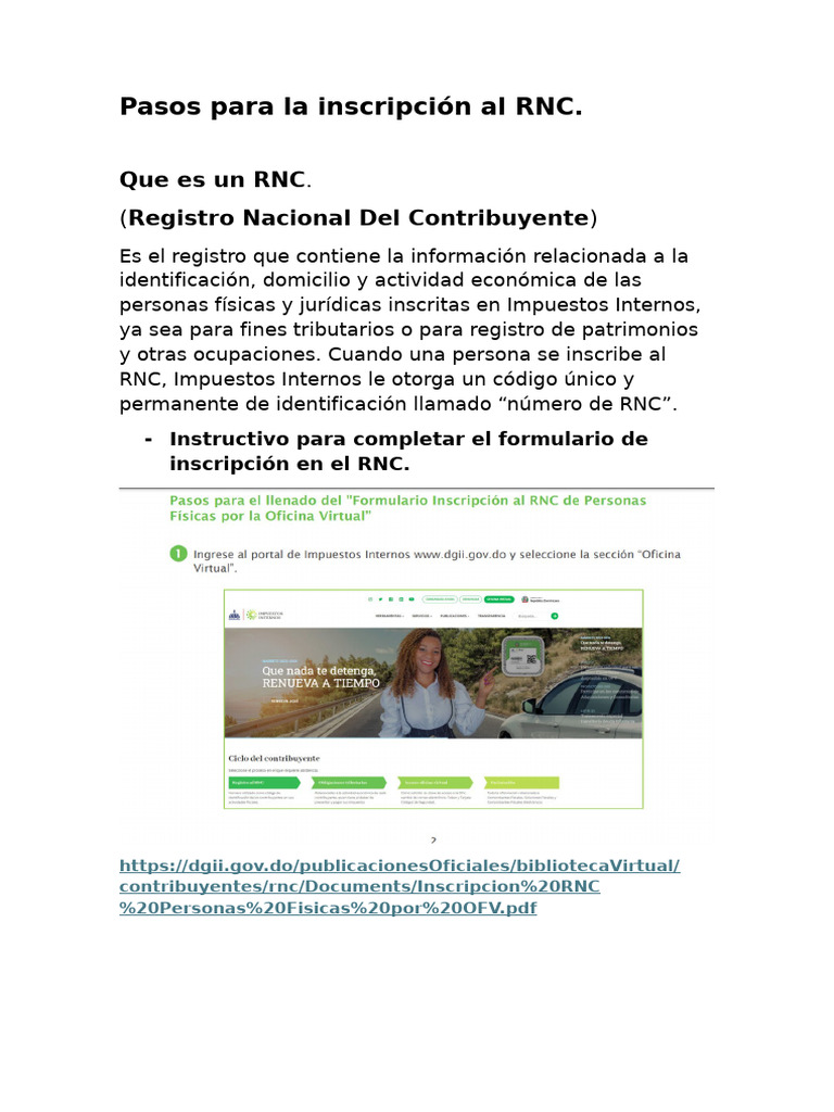 Pasos para la inscripción al RNC | PDF