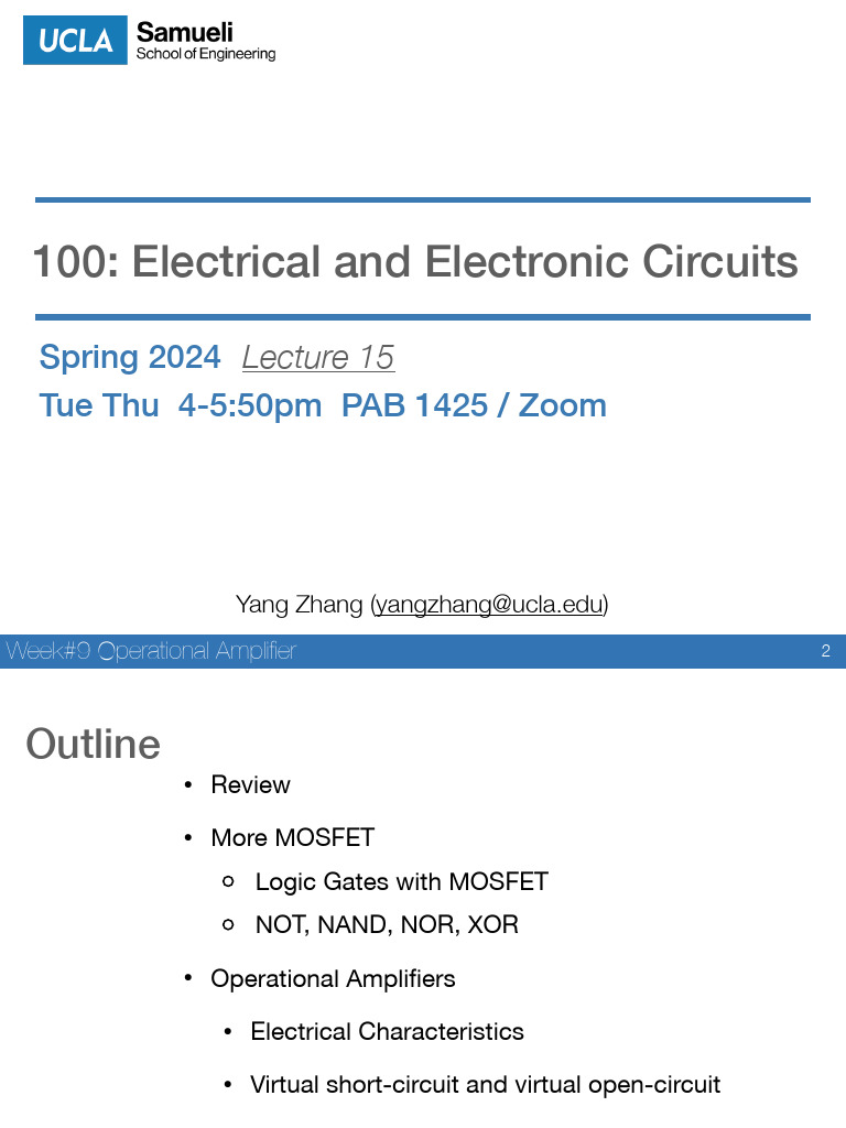 Lecture 15 - Operational Amplifier#1 | PDF