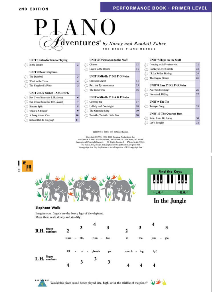 Piano Adventures Performance Book Primer | PDF
