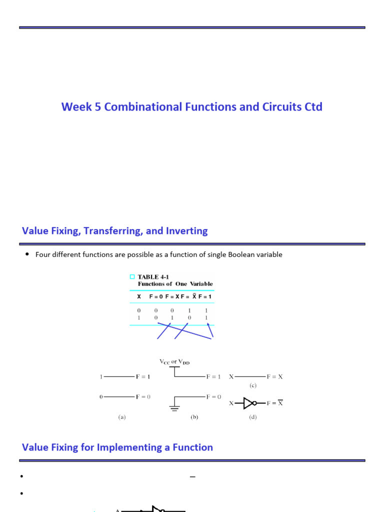 Week 5 Combinational Logic Design CTD | PDF
