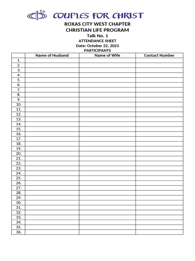 CLP Attendance Sheet | PDF | Social Science