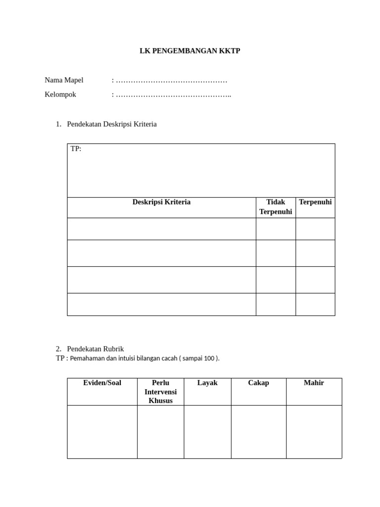 LK 2 Pengembanan KKTP | PDF