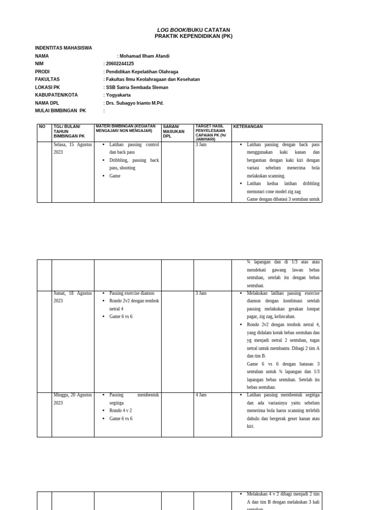 Logbook Minggu 5 Mohamad Ilham Afandi | PDF