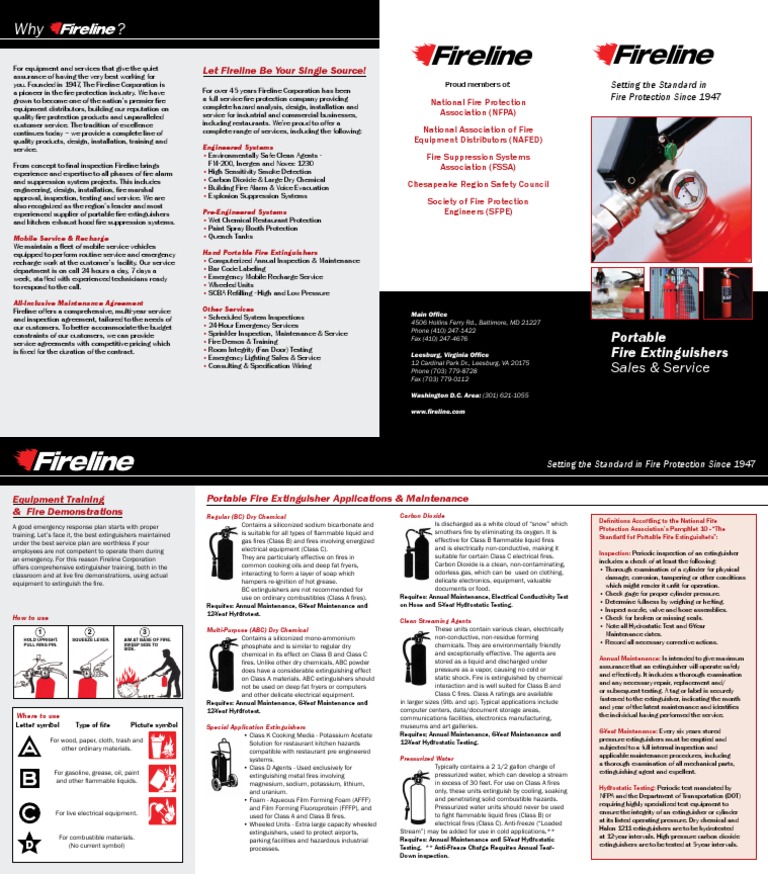 Fire Extinguisher Brochure | Chemistry | Engineering
