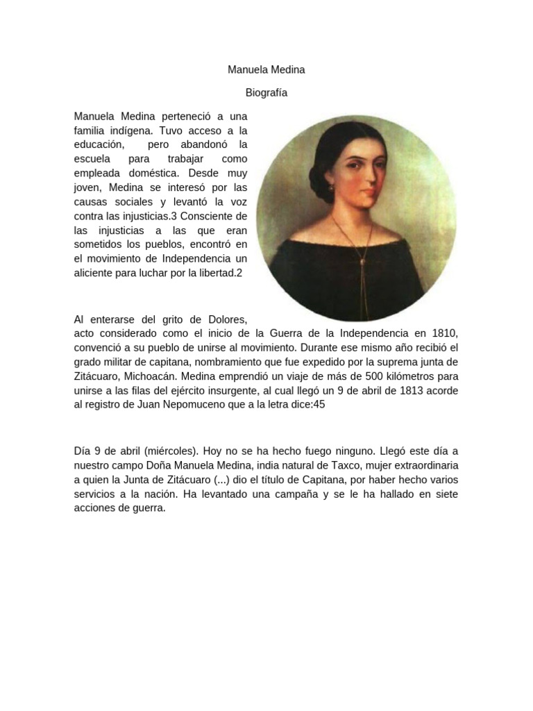 Biografia Manuela Medina | PDF