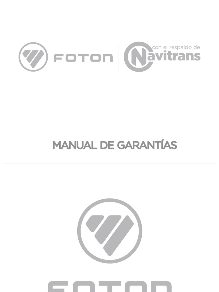 Foton Manual de Garantias 2020 | PDF