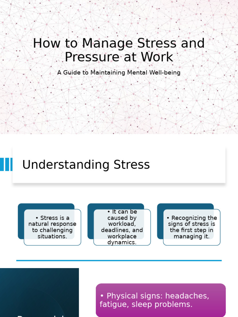 How To Manage Stress And Pressure At Work Pdf