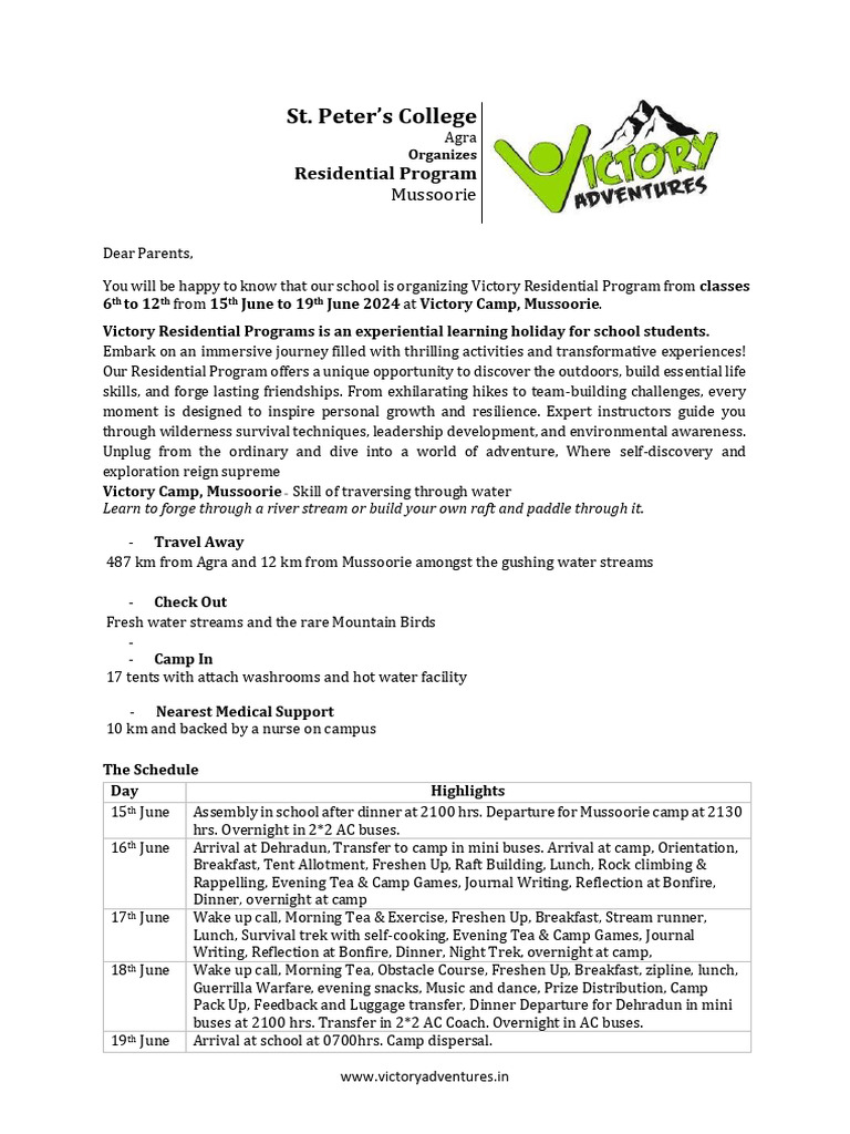 Mussoorie Camp Consent Form | PDF