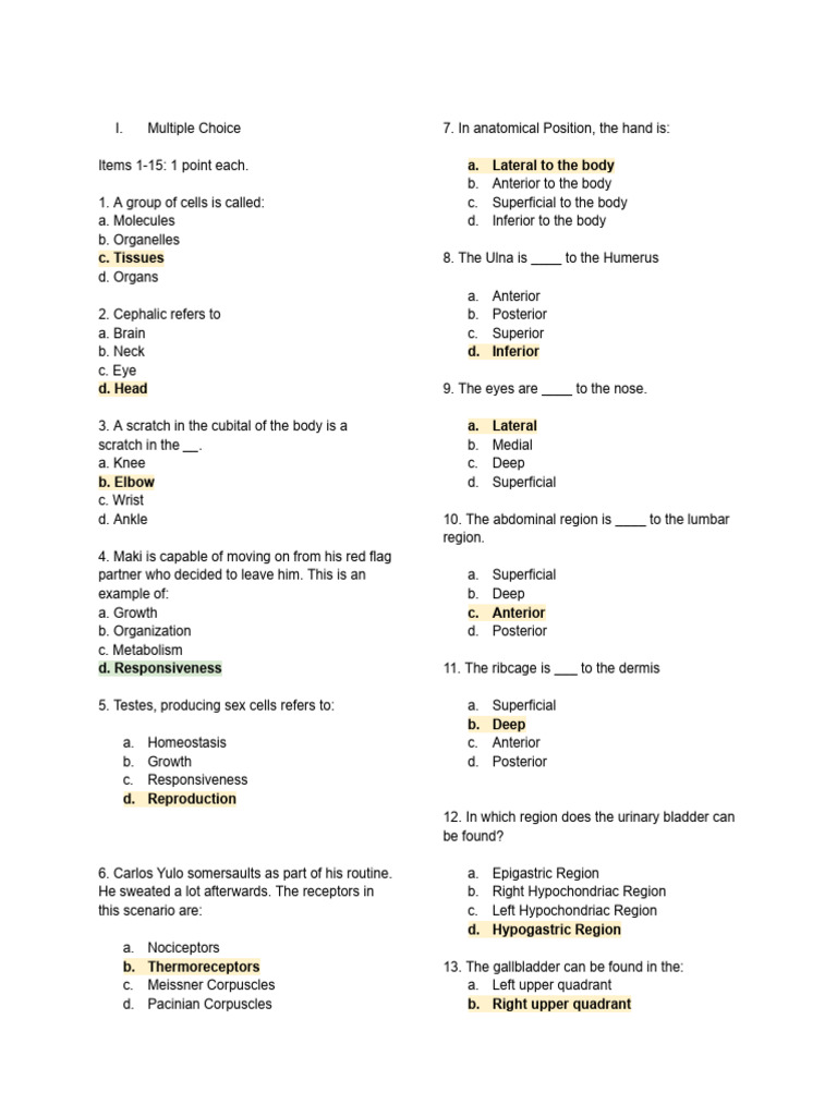 (ANAPHY LEC) PRELIM Quizzes Review | PDF
