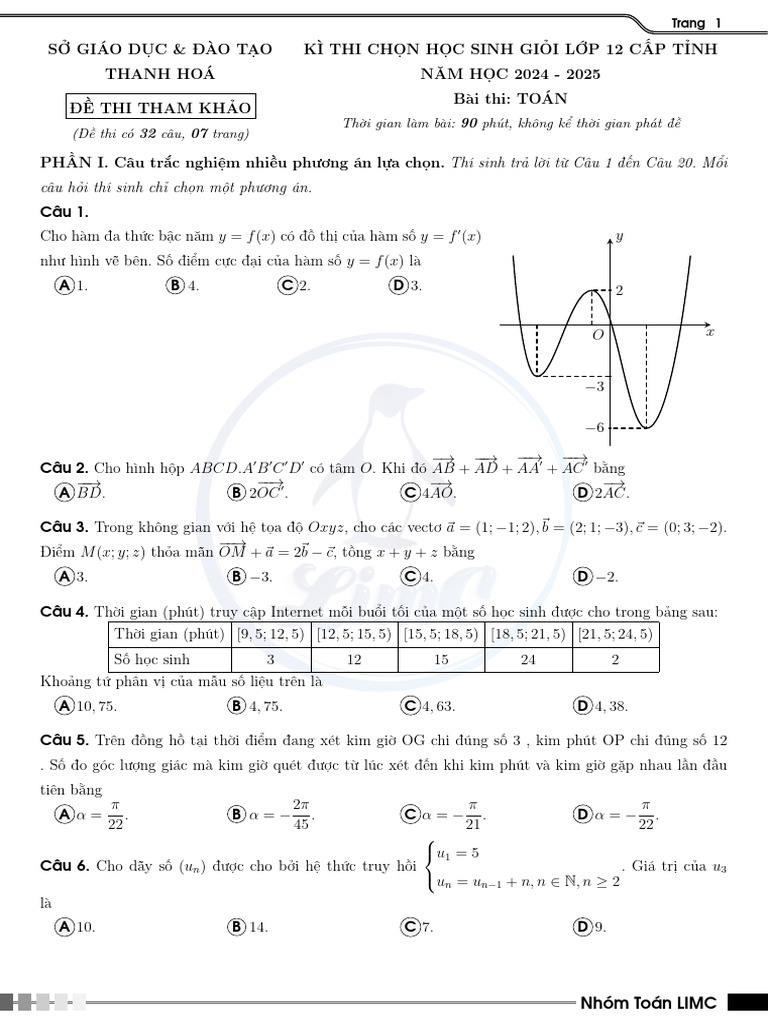 Đề Tham Khảo HSG Thanh Hoá | PDF