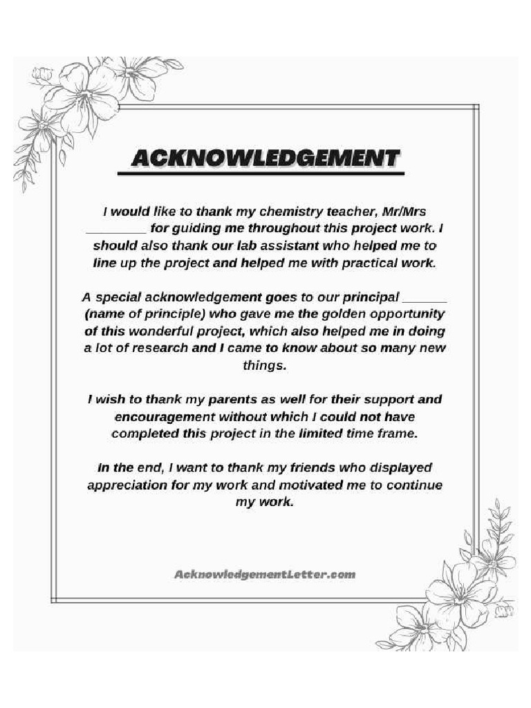 Acknowledgement-For-Chemistry-Project-Class-9-11-12 | PDF