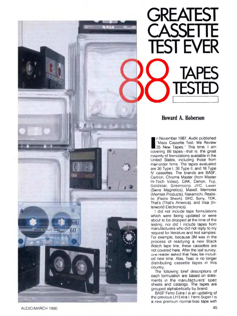Audio 1990 88-Tape Comparison | PDF
