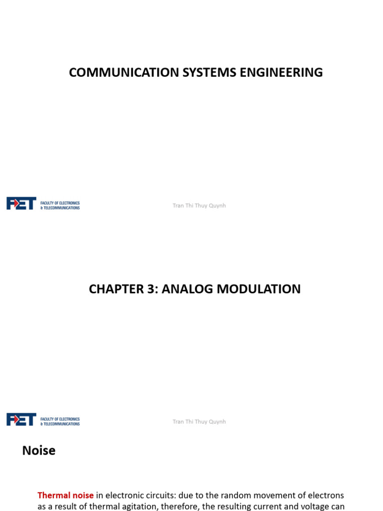 TT Week7 8 Chapter3 Noise | PDF