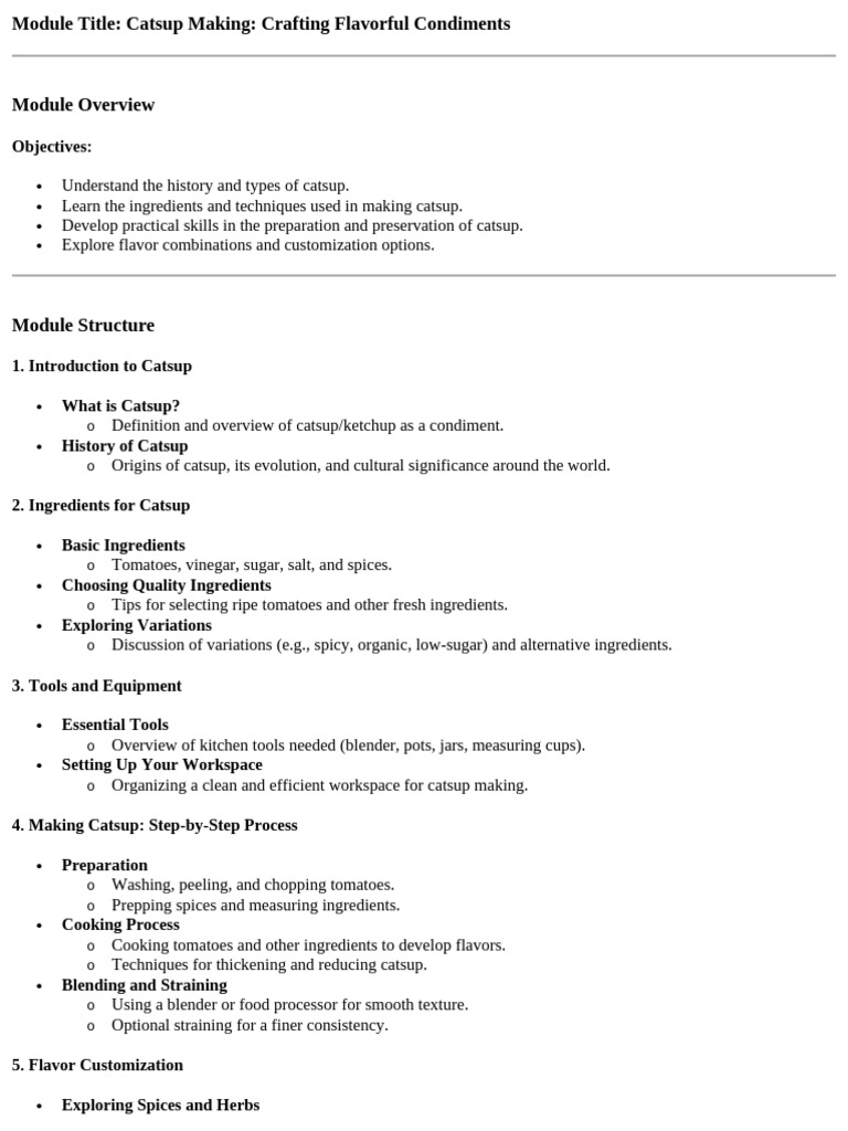 Module Title catsup making | PDF