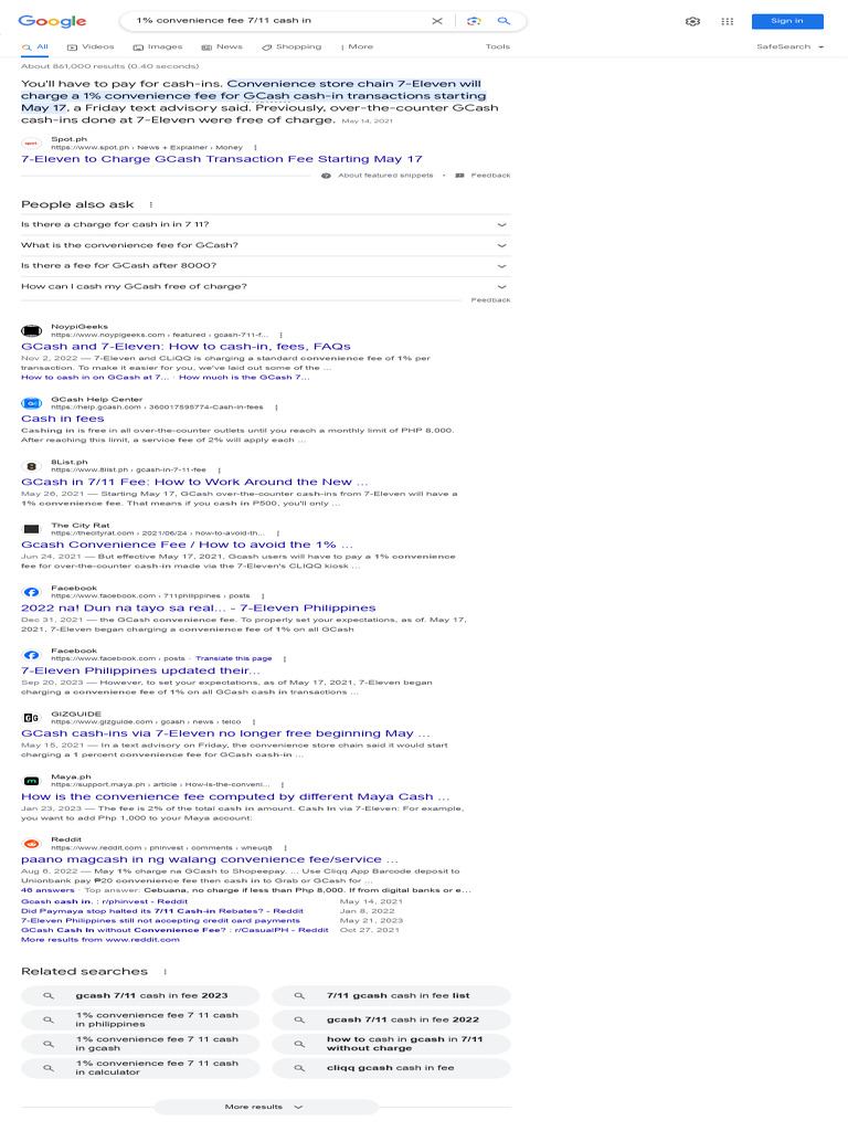 1 Convenience Fee 711 Cash in - Google Search | PDF