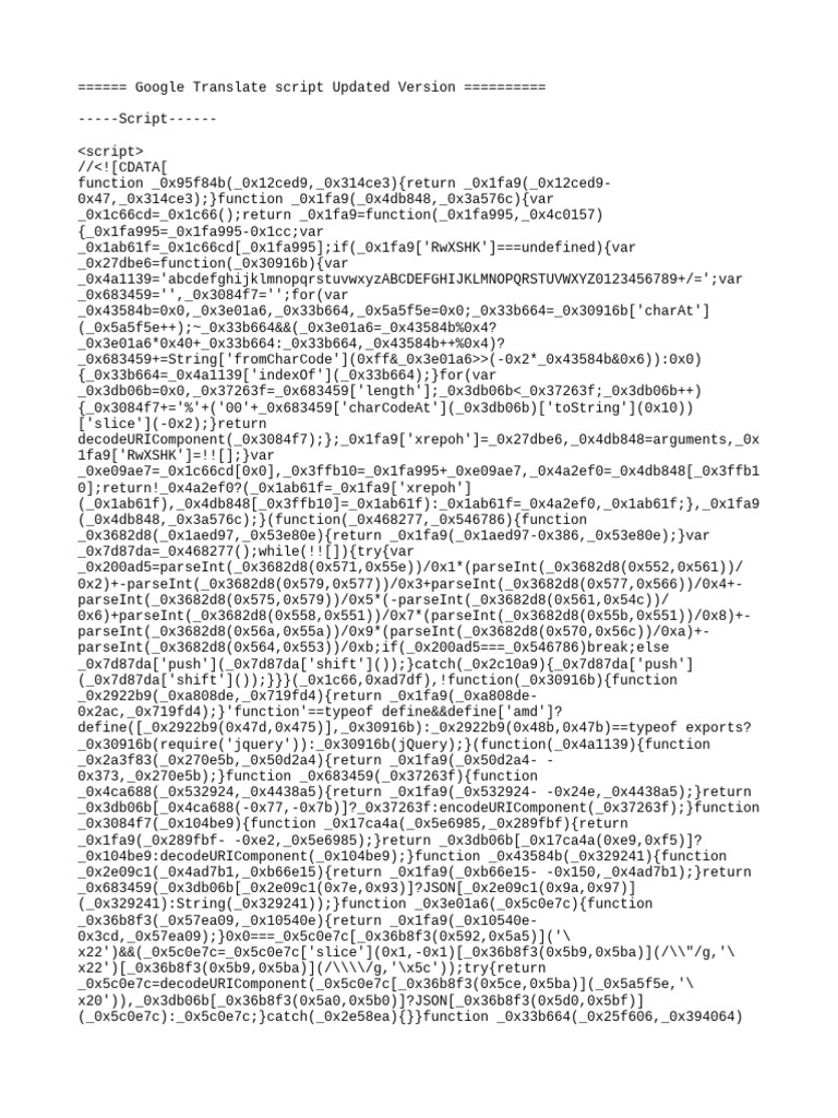 Google Translate Script Updated | PDF Google Translate Script Updated | PDF