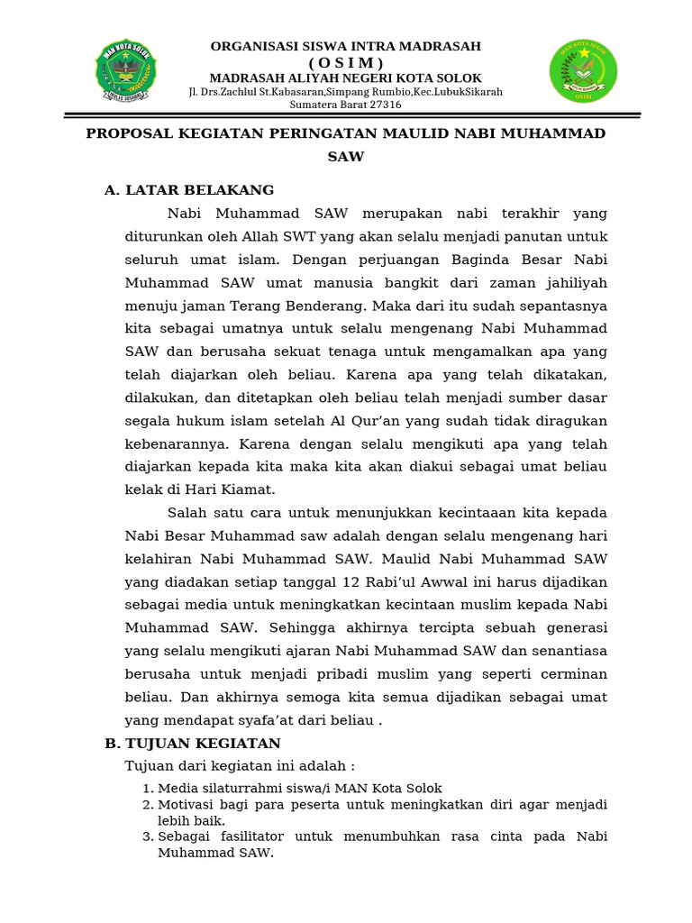 Proposal Peringatan Maulid Nabi 2024 | PDF | Quran | Islam