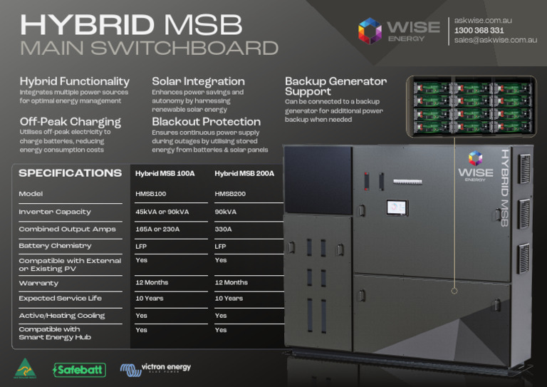 Hybrid MSB Specification Sheet 2024 | PDF