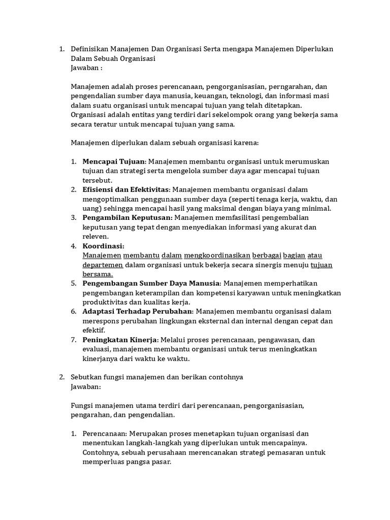 Tugas Pengantar Manajemen-2 | PDF