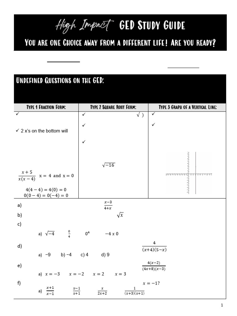 Hopkinsville High Impact GED Study Guide | PDF