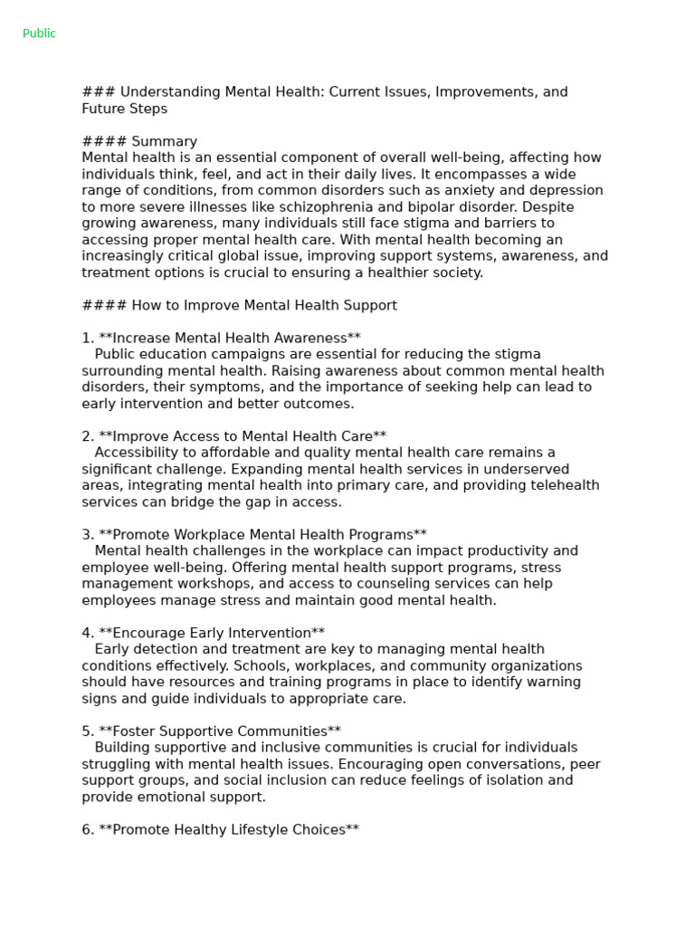 Mental Health | PDF