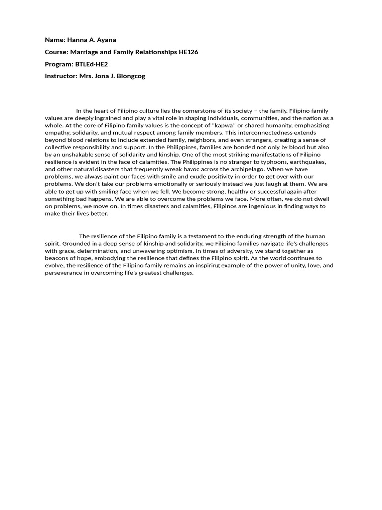 Reflection About Filipino Values | PDF | Social Science