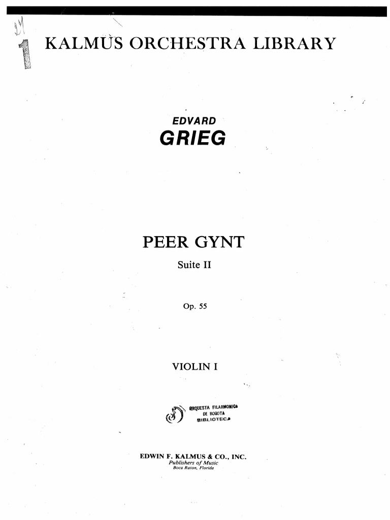 Grieg - PeerGyntSuite2 - Vln1 | PDF