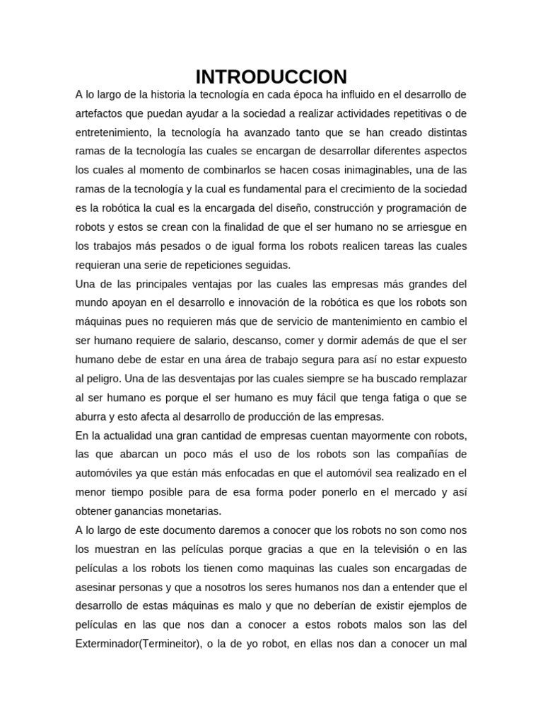 Introducción DE EVELYN | PDF | Robot | Arte