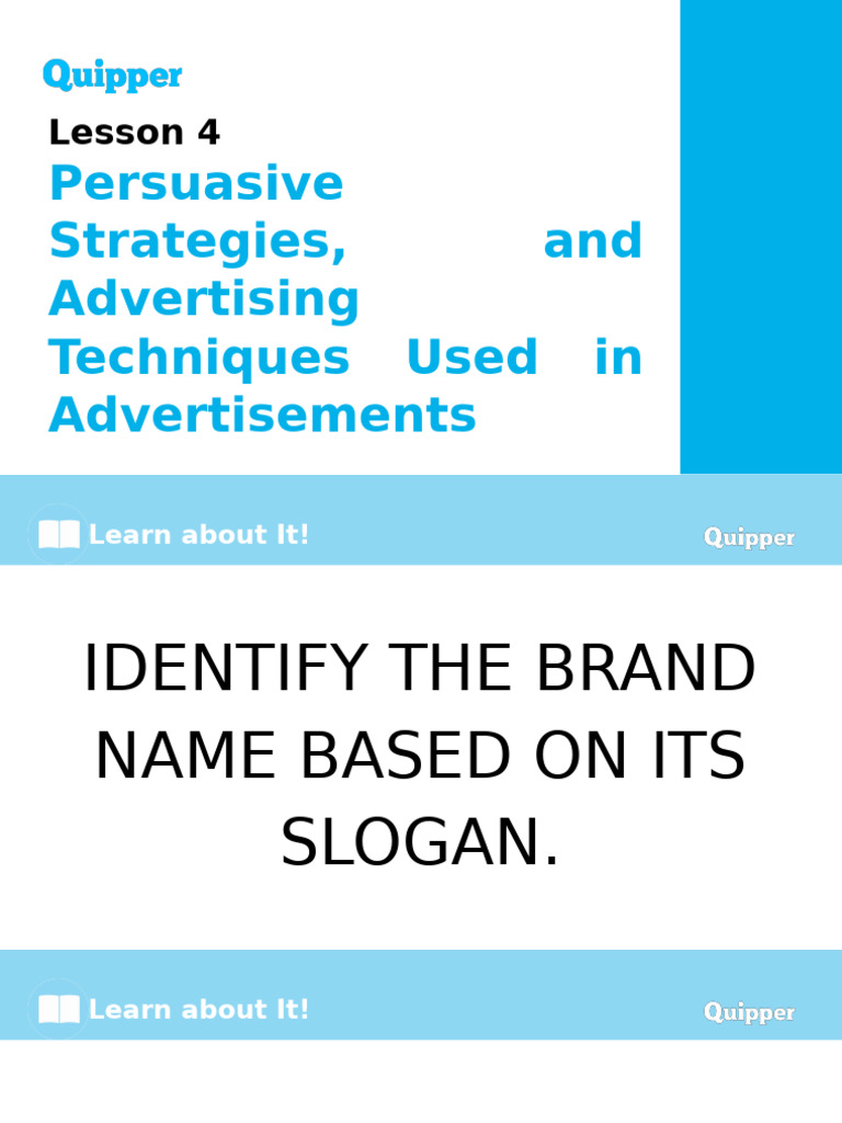 Eng 10 Lesson 4 Persuasive Strategies and Advertising Techniques Used ...