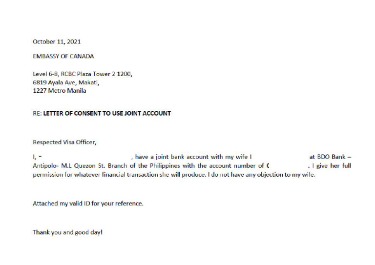 Consent Letter Sample | PDF