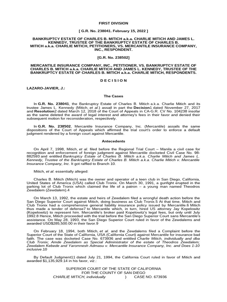 First Batch Civpro 1 Digest | PDF