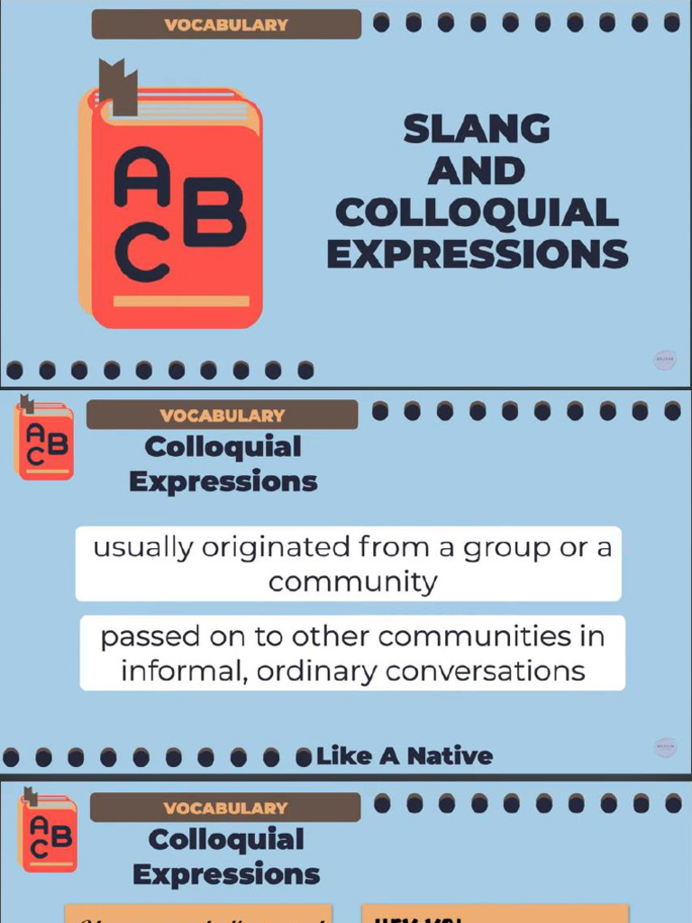 Colloquial Slang | PDF