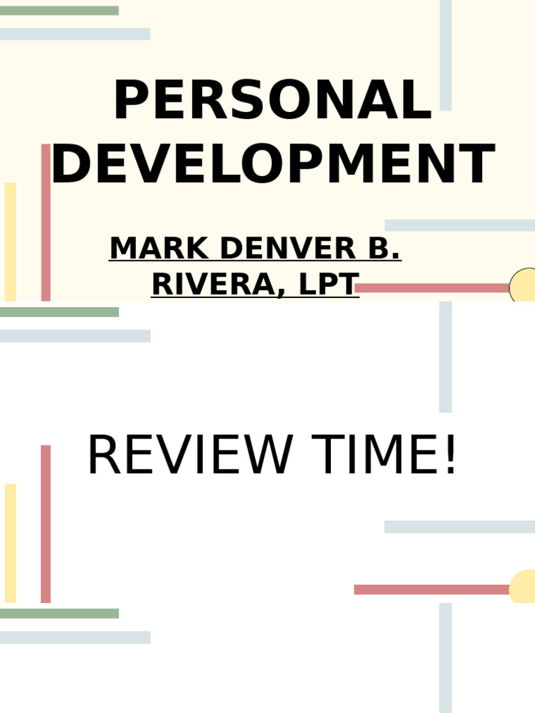 Personal Development Week 3 | PDF