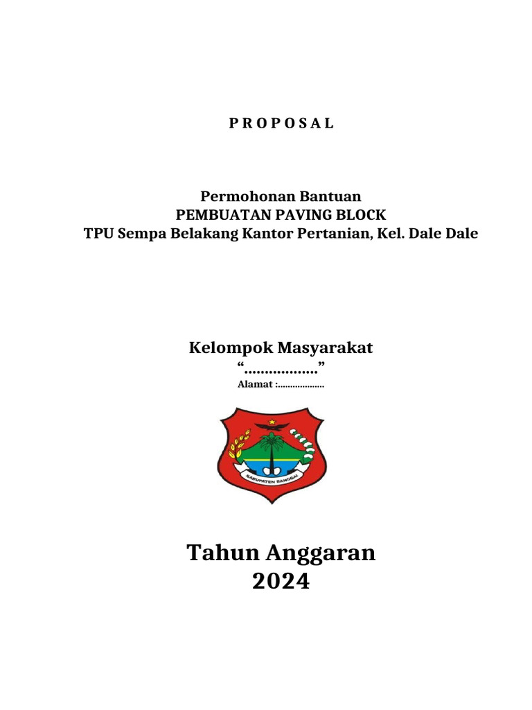 Proposal Paving Block | PDF