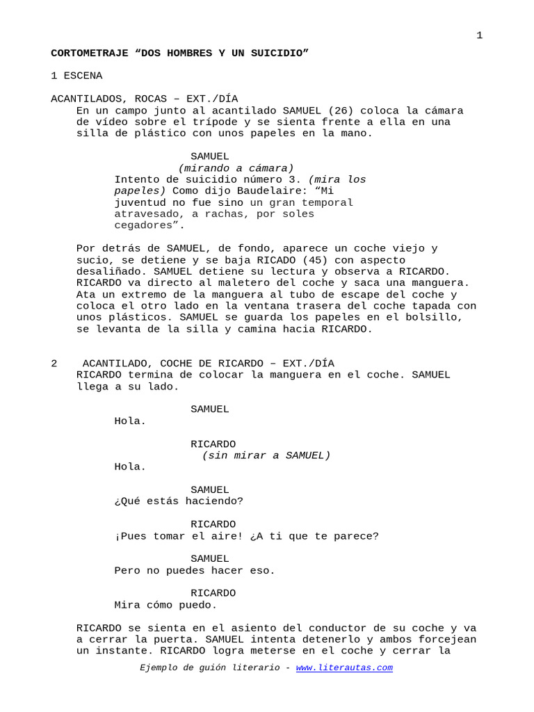 Ejemplo Guion Literario | PDF